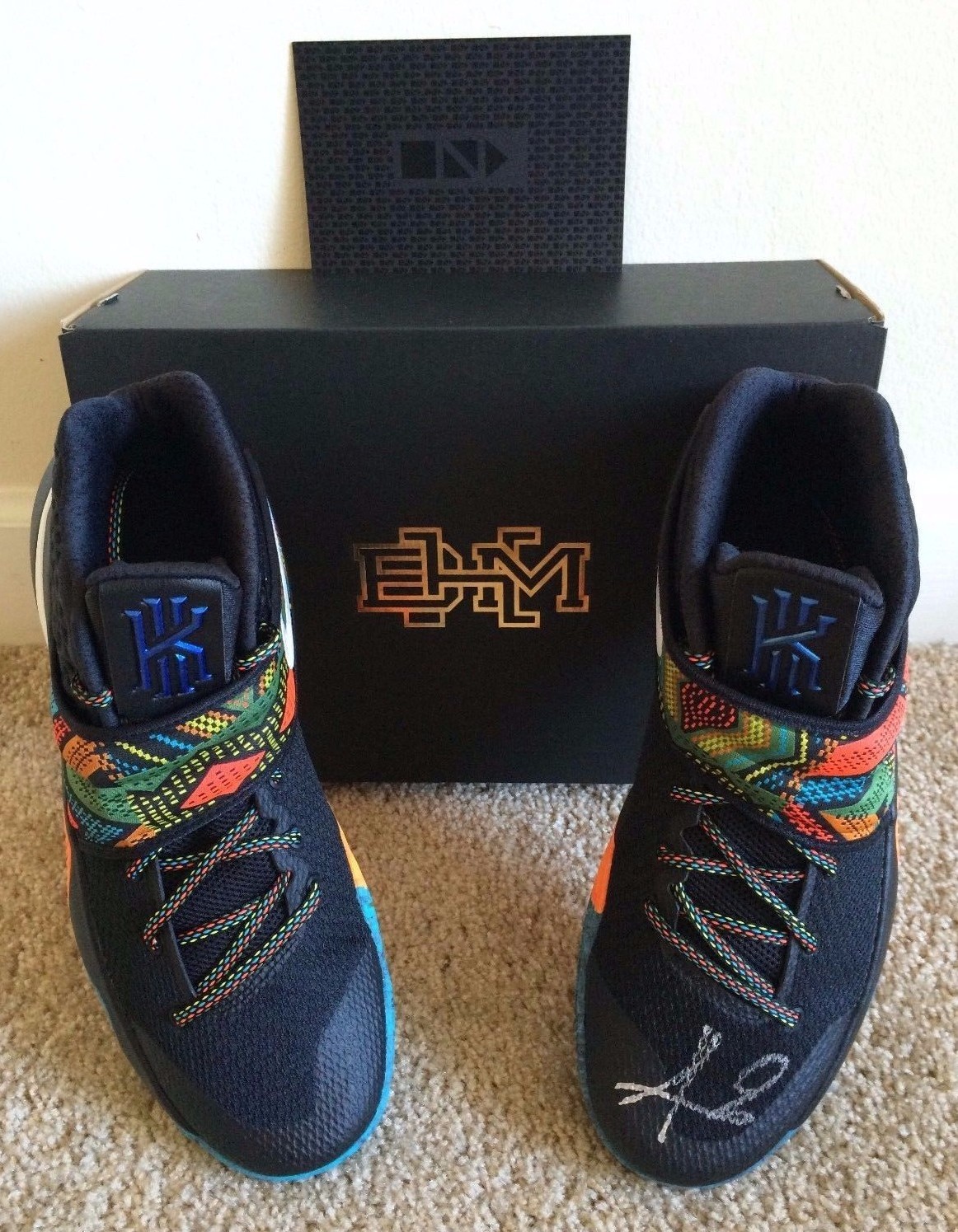 Kyrie Irving Signed Autograph Kyrie 2 Size 11 Black History Month Shoes ...