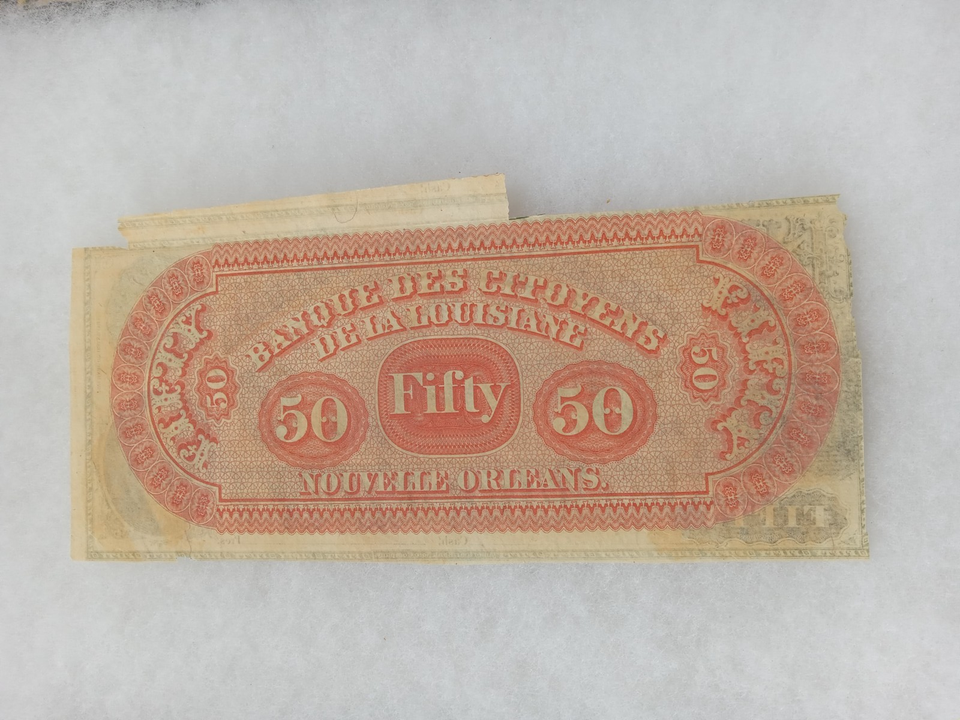 SHREVEPORT LOUISIANA FIFTY DOLLAR UNISSUED CITIZENS BANK NOTE OBSOLETE ...