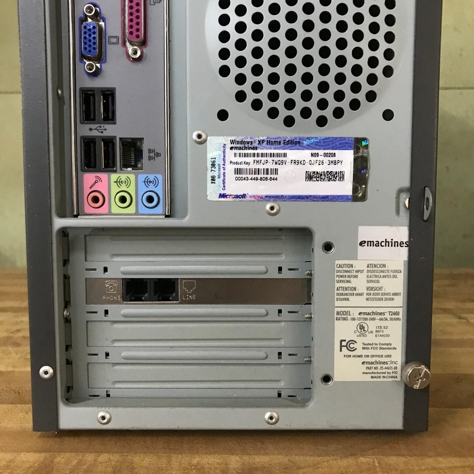 eMachines T2460 PC Retro Gaming AMD Athlon 2.00GHz 512MB RAM (Windows ...