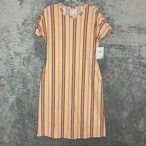 Lularoe Women Retro Striped Short Sleeve A-Line Dolman Sleeve Marly ...