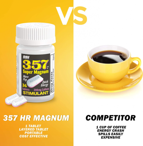 357 HR Magnum Super Stimulant with 200 Milligrams of Caffeine, Pack ...