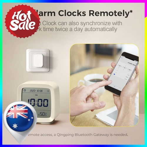 Smart BT Digital Alarm Clock 5-in-1 with Temp & Humidity Display for ...