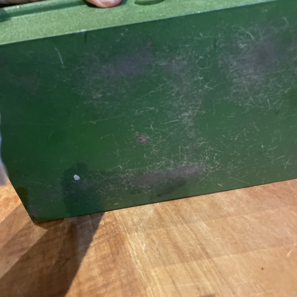 Vintage Green Metal Lockable Cash Box With Key. C24 Cm Long, 15 Cm Wide ...