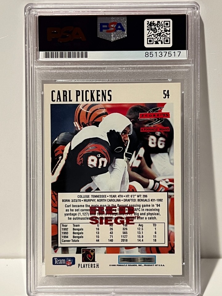 CARL PICKENS 1995 Score Red Siege Artist Proof Signed Auto Autograph ...