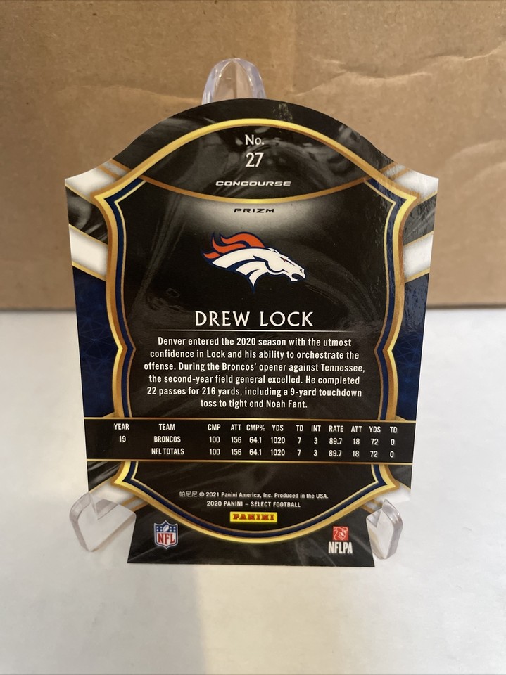 2020 Panini Select Drew Lock Concourse Purple Die Cut Prizm #27 Denver ...