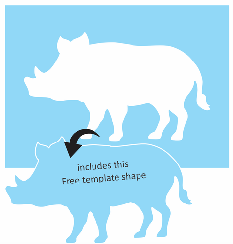 Stencils by Joanie Warthog Wild Boar Pig Animal Shape + Free Template ...
