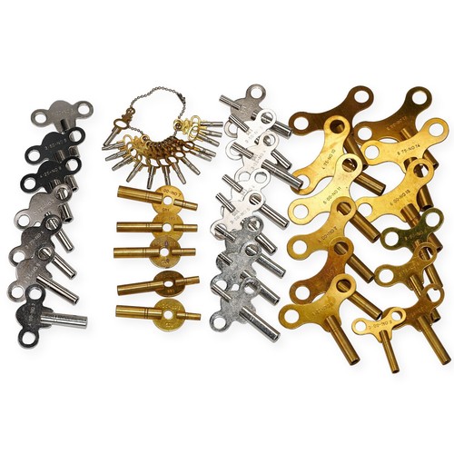 47x ALL SIZES Clock Winding Keys Kit Winder Set Mantle Longcase ...