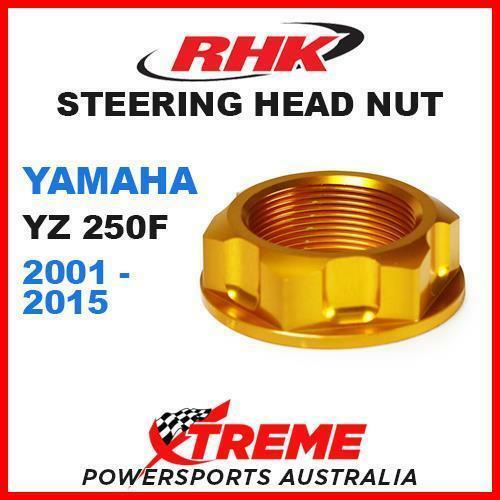 RHK MX STEERING HEAD STEM NUT GOLD YAMAHA YZ 250F YZ250F YZF 250 2001 ...