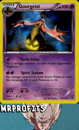 Gourgeist 57/146 XY Base Set Holo Rare 2014 Nintendo Pokemon Card - LP ...