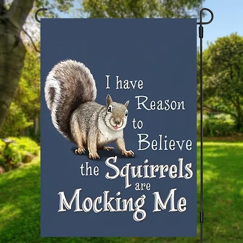Funny Cute Squirrel welcome flag outdoor,patio decor, farm supplies | eBay