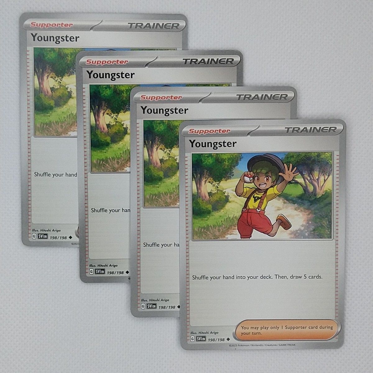 Youngster 198/198 x4 - 4x Trainer Playset Pokemon S&V Base Set - 4 Card ...