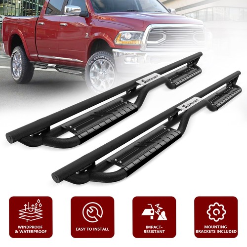 Running Boards Black Drop Stairs for 2009-2018 Dodge Ram 1500 Crew Cab ...