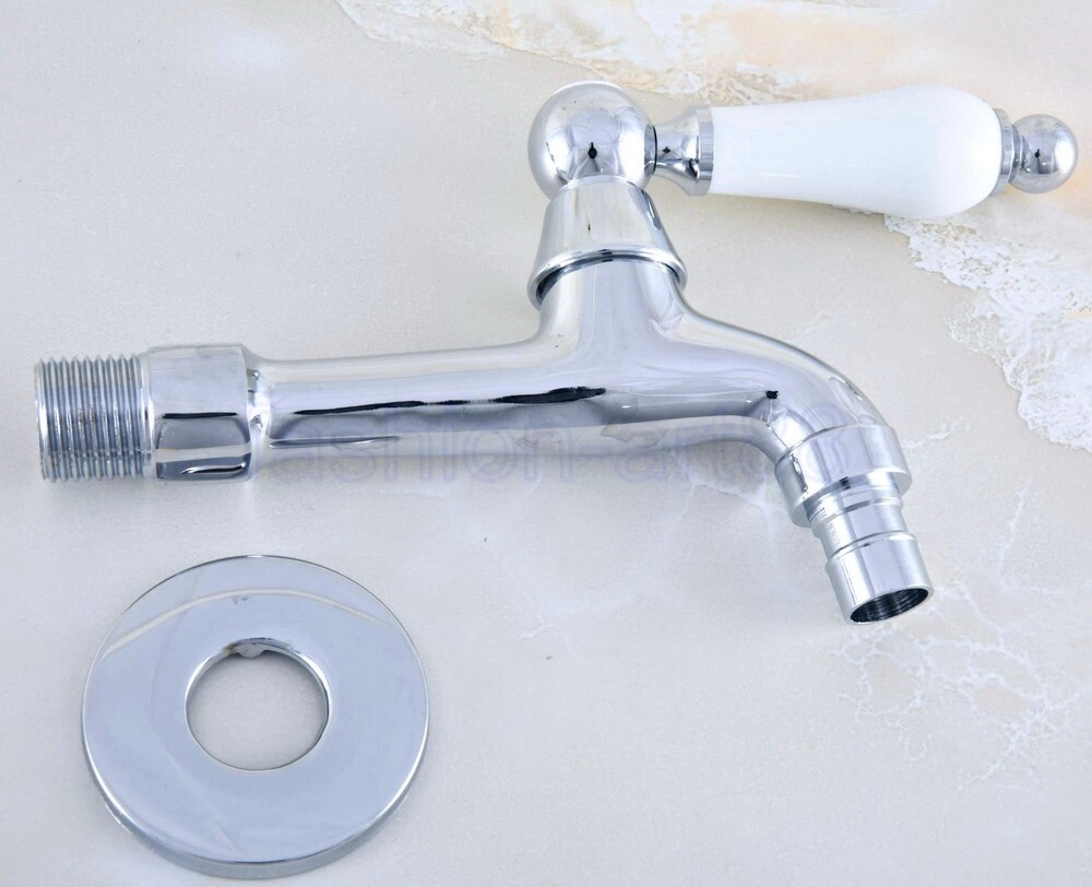Polished Chrome Wall Mounted Kitchen Bathroom Washing Machine Tap ...