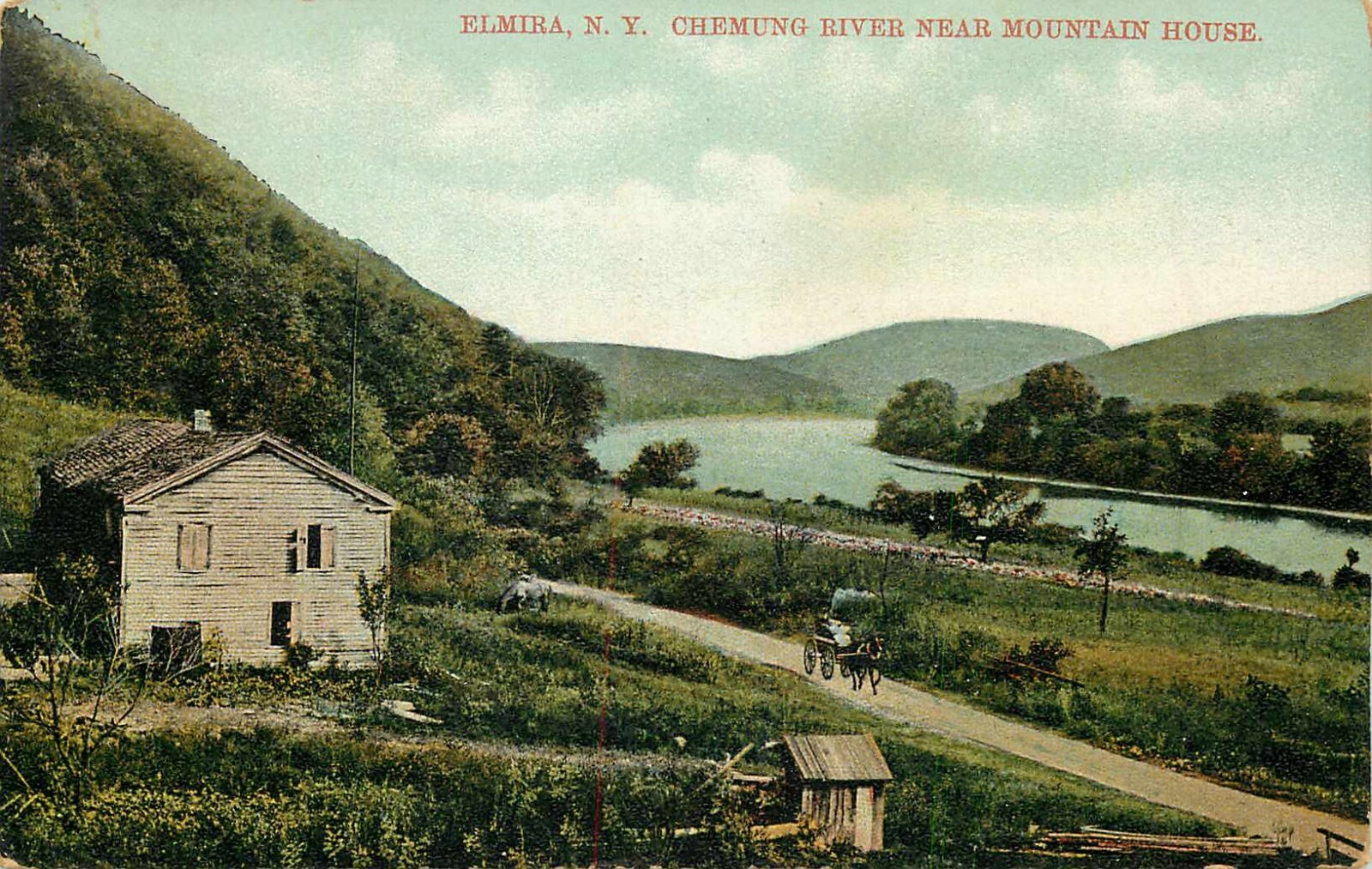 Postcard New York Elmira Chemung River Mountain House 1911 | eBay