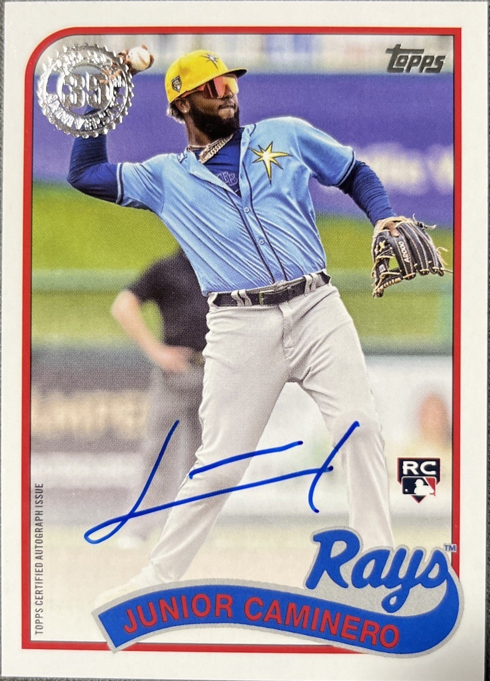 2024 Topps Update Series - 1989 Topps Baseball Autographs Junior Caminero #89AU-JC (AU, RC) for ...