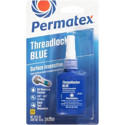 Permatex 24300-6PK Surface Insensitive Threadlocker Blue, 10 ml (Pack ...