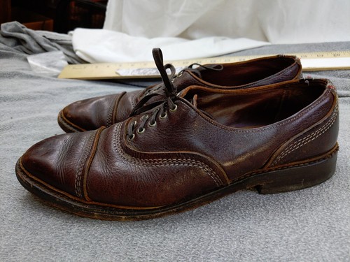 Allen Edmonds Overlord Oxford Mens 9 D Brown Leather Cap Toes Shoes | eBay