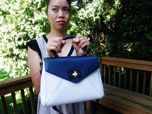 KATE SPADE LITTLE NADINE POST STREET MIDNIGHT BLUE CREAM LEATHER ...
