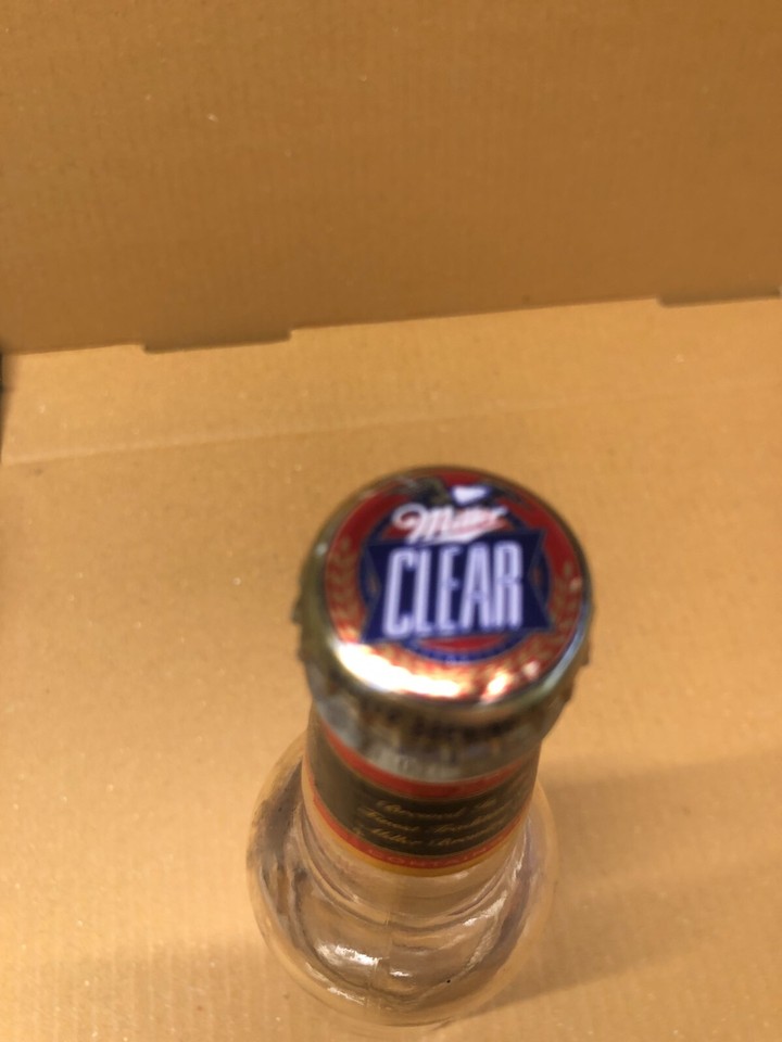 MILLER CLEAR BEER 12 oz Bottle Empty With Twist Cap Replaced ( See ...