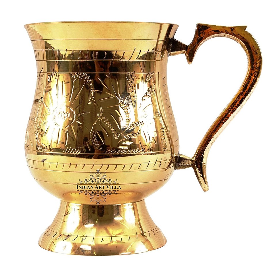 Mughlai Style Brass Mug Cup, Drinkware, Home Hotel Restaurant Tableware ...