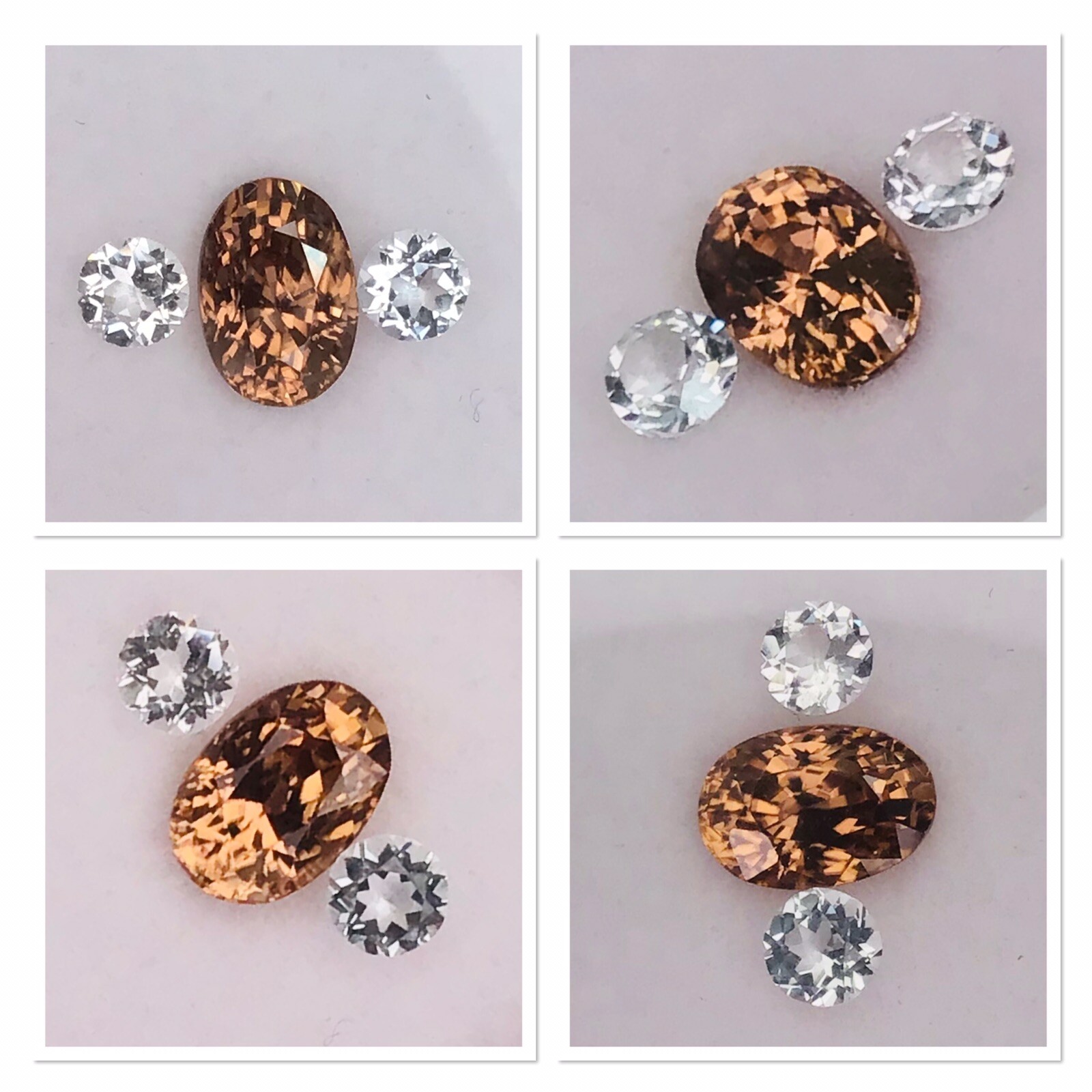 Killiecrankie Diamond & Zircon Gemstone Suite X 3 Gems 2.45 Carat Set ...