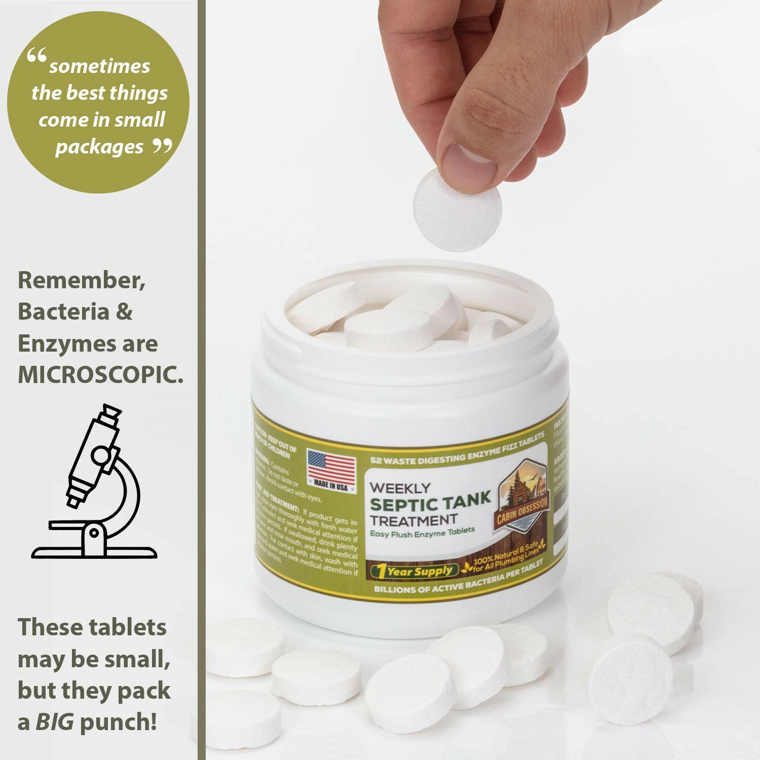 52 Weekly Septic Tank Treatment FIZZ Tablets – Easy Flush Bio Toilet ...