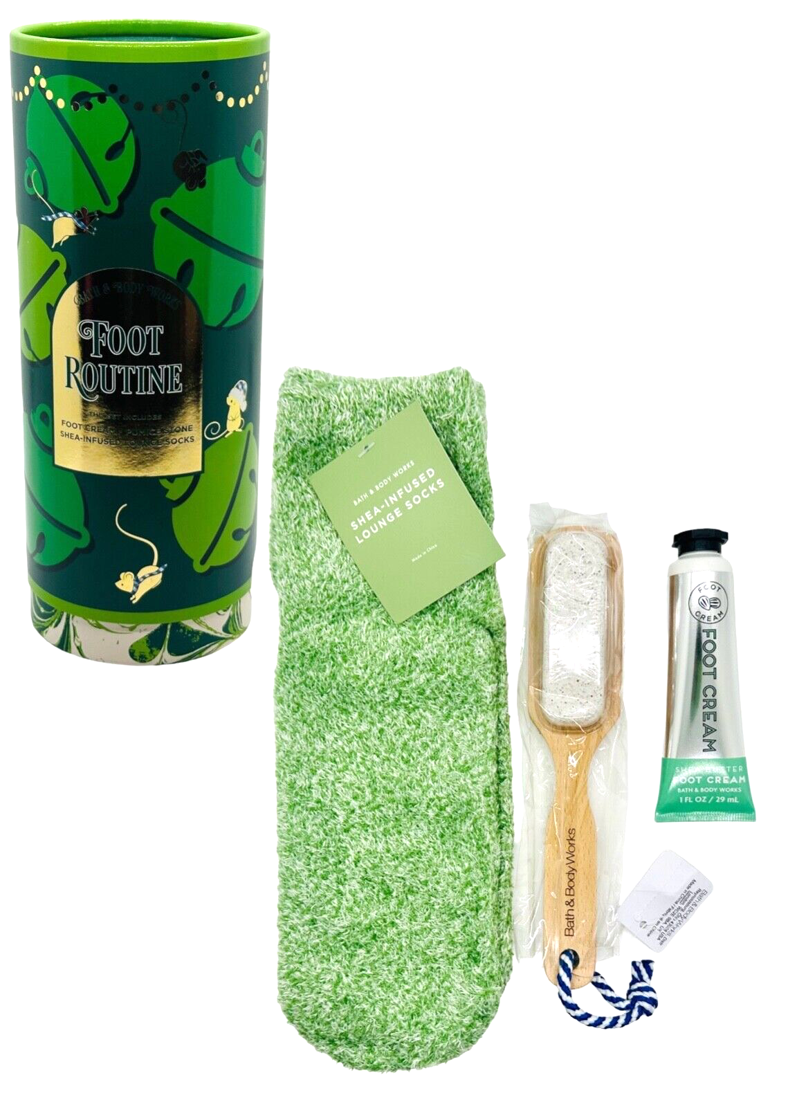 Bath & Body Works FOOT ROUTINE Gift Set - Lounge Socks, Foot Cream ...