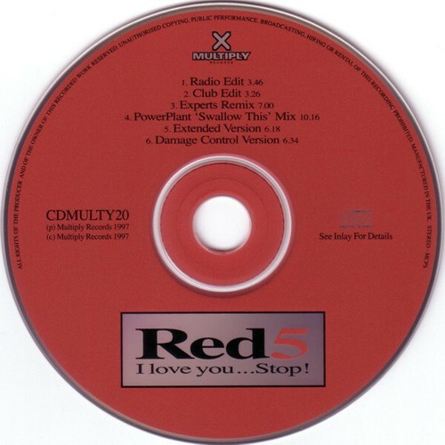 Red 5 - I Love You... Stop! (CD Single 1997) | eBay