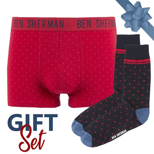 Ben Sherman Men's Boxers and Socks Cotton Blend Designer Underwear Gift ...