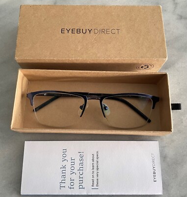 EYEBUYDIRECT Clear Progressive Glasses Semi Rimless Frame | eBay Australia