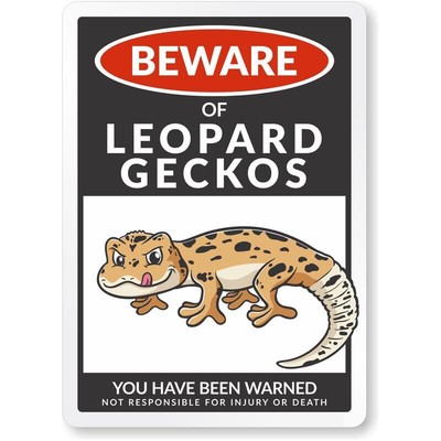 Beware Of Leopard Gecko Aluminum Weatherproof 8" x 12" Sign | eBay