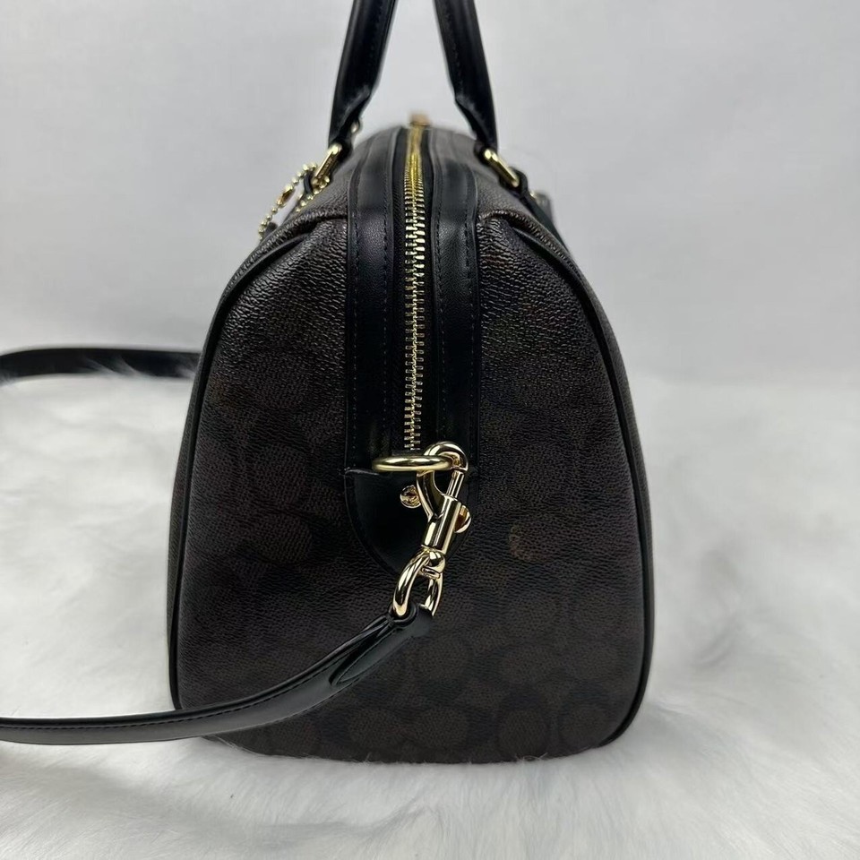 Coach Rowan Large Satchel Crossbody Bag Signature Canvas CV959 Walnut ...