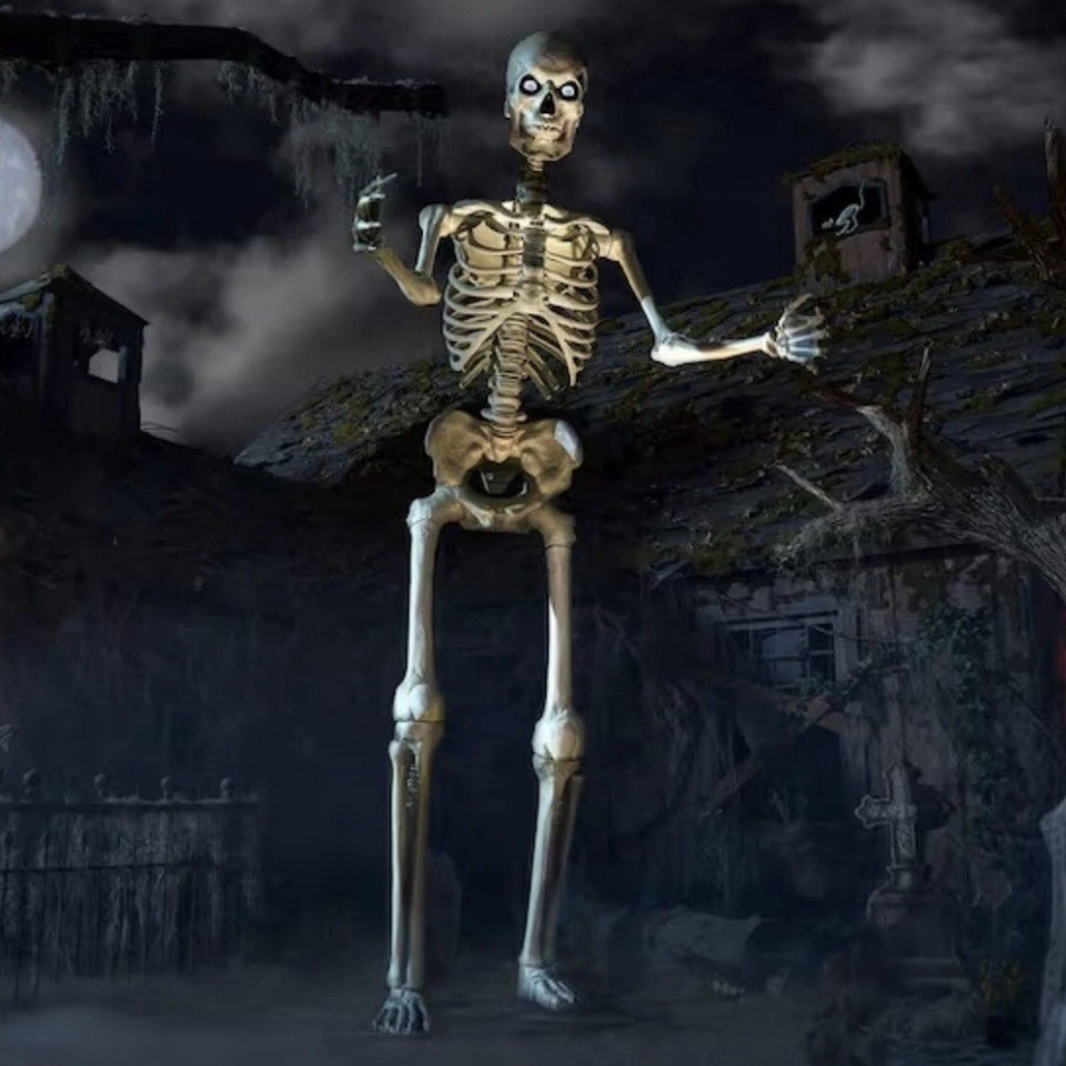 Home Depot 12 FT Foot Giant Skeleton With LCD Eyes Halloween | eBay