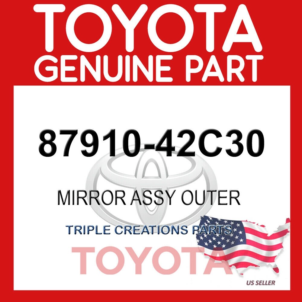 GENUINE OEM 8791042C30 TOYOTA MIRROR ASSY, OUTER REAR VIEW, RH 87910 ...