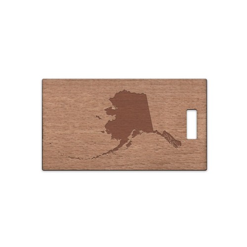 Alaska - Wooden Rectangle Luggage ID Name Tag with Your Name & Address ...