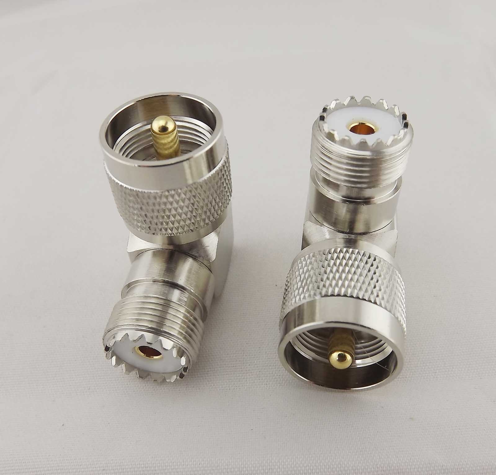 UHF PL259 Male To UHF Female SO-239 SO239 Right Angle RF Coax Adapter ...