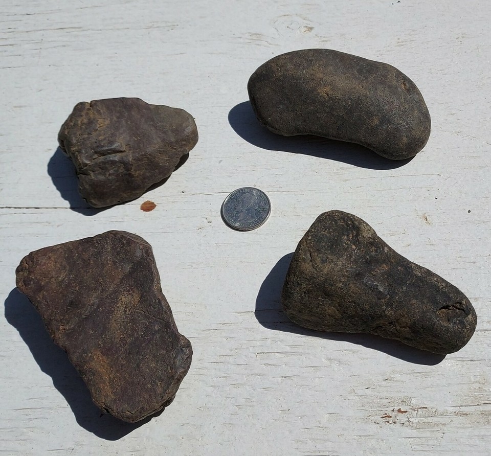 4 Native American Indian Paleo Stone Tools axe grinding stone weapons ...