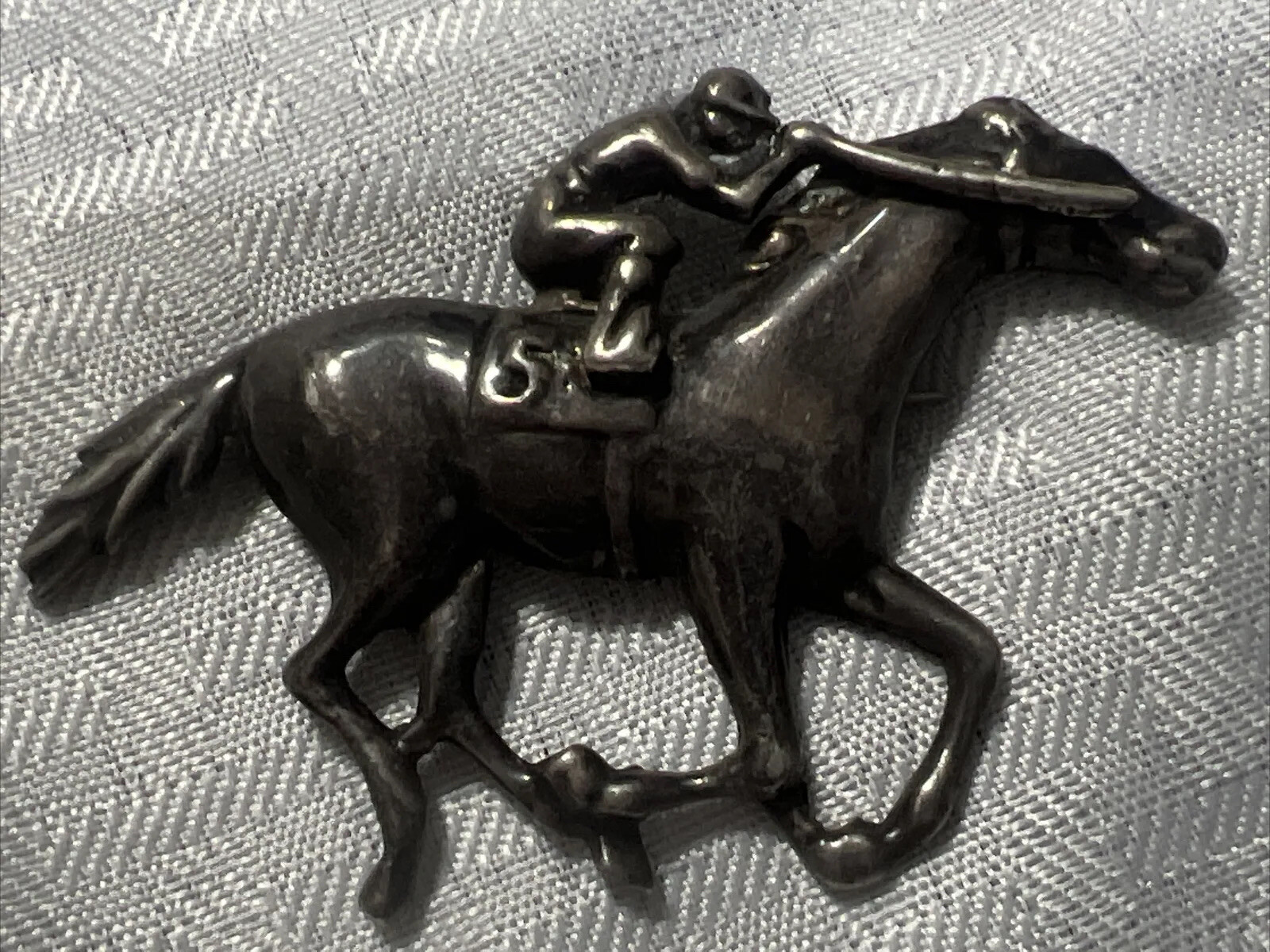 Vintage Horse and Jockey Brooch Pin. - Gem