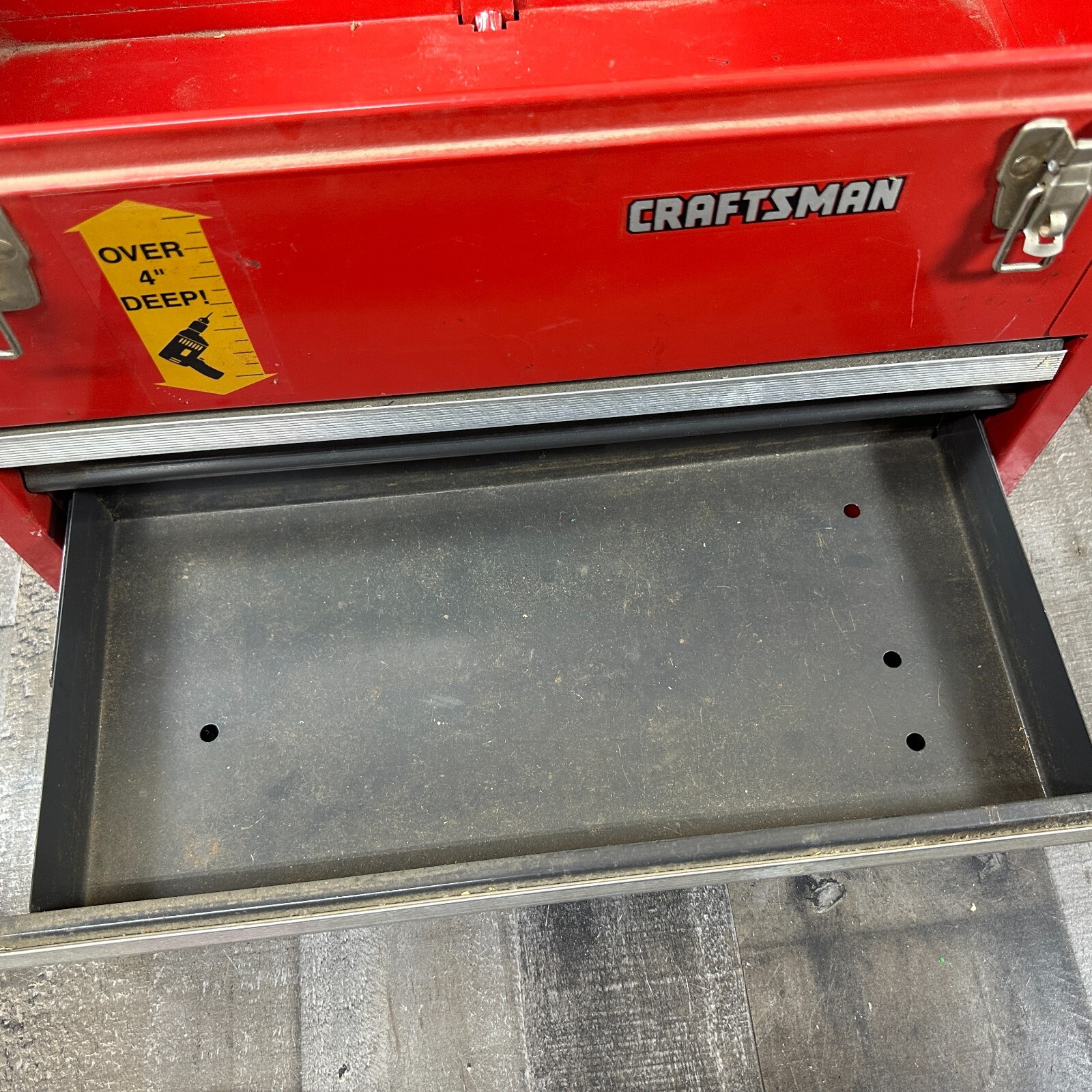 Vintage Craftsman 2 Two Drawer Deep Top Tool Box Red Toolbox | eBay