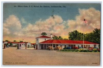 1943 Main Gate US Naval Air Station Jacksonville FL WW2 Soldier Mail ...