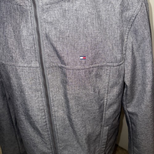 Tommy Hilfiger Hooded Gray Coat Zip Pockets Sherpa Lining Men’s Small ...