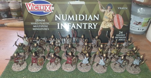 VICTRIX NUMIDIAN INFANTRY PUNIC WARS 24 X 28mm PAINTED NEW WITH BASES ...