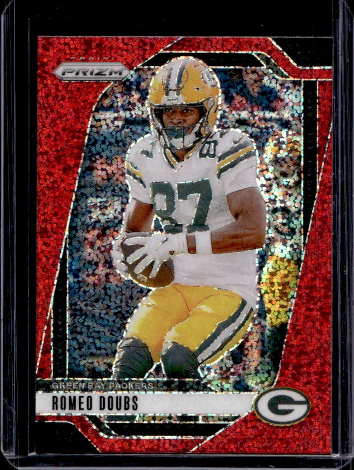 Romeo Doubs 2024 Prizm #104 Red Sparkle /(SSP) Price Guide - Sports ...