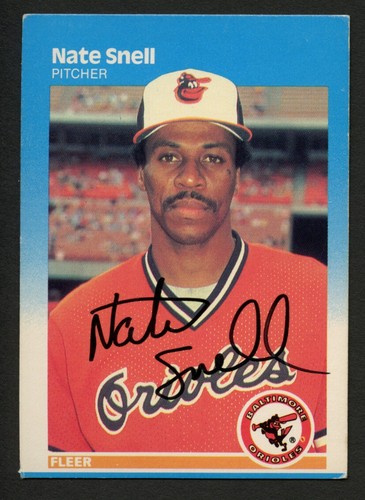 Nate Snell #481 signed autograph auto 1987 Fleer Baseball Trading Card ...