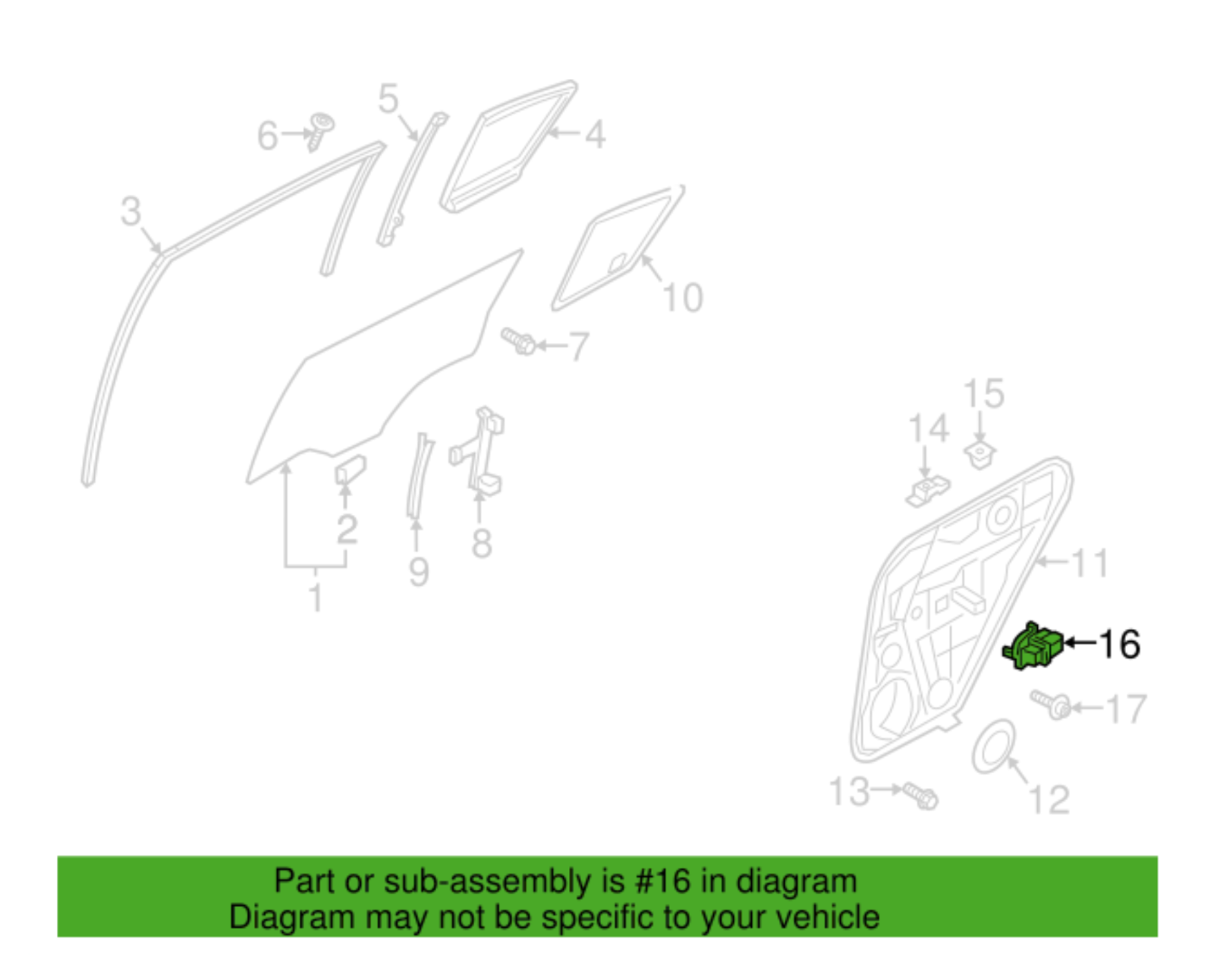 OEM 83460-CV010 Rear/Right Door Power Window Motor for Kia EV 2022~2023 ...