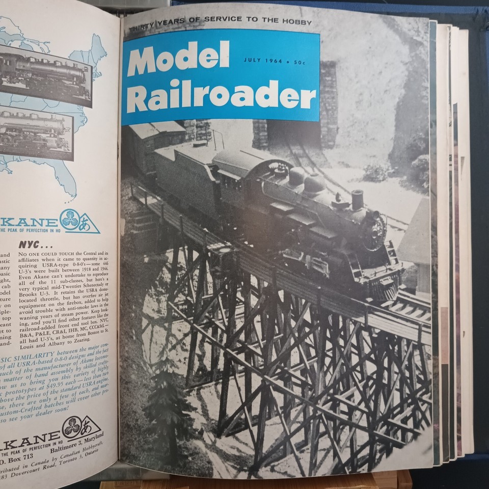 Model Railroader Magazine Complete Year 1964, 12 Issues + Binder + Free ...