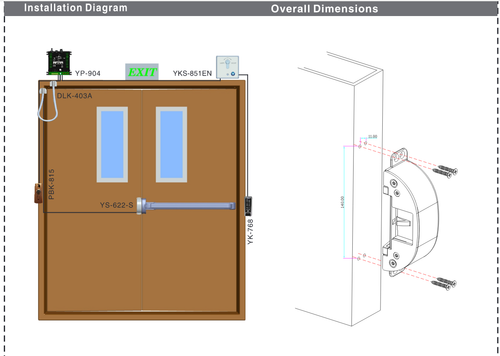 Electric Strike Push Rod Lock for Push Bar Exit Open Device Fire ...