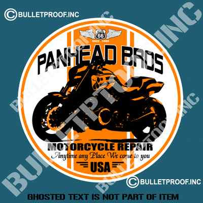 PANHEAD BROS Decal Sticker Retro Americana Rat Rod Hot Rod Motorbike ...