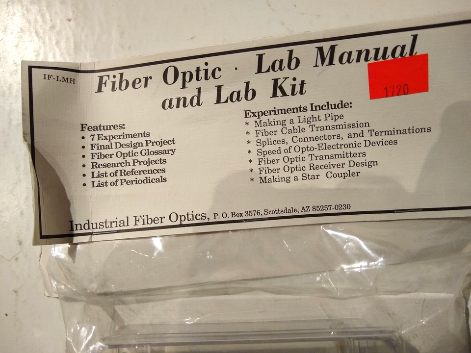 Industrial Fiber Optics IF-LMH Fiber Optic Lab Manual and Lab Kit for ...