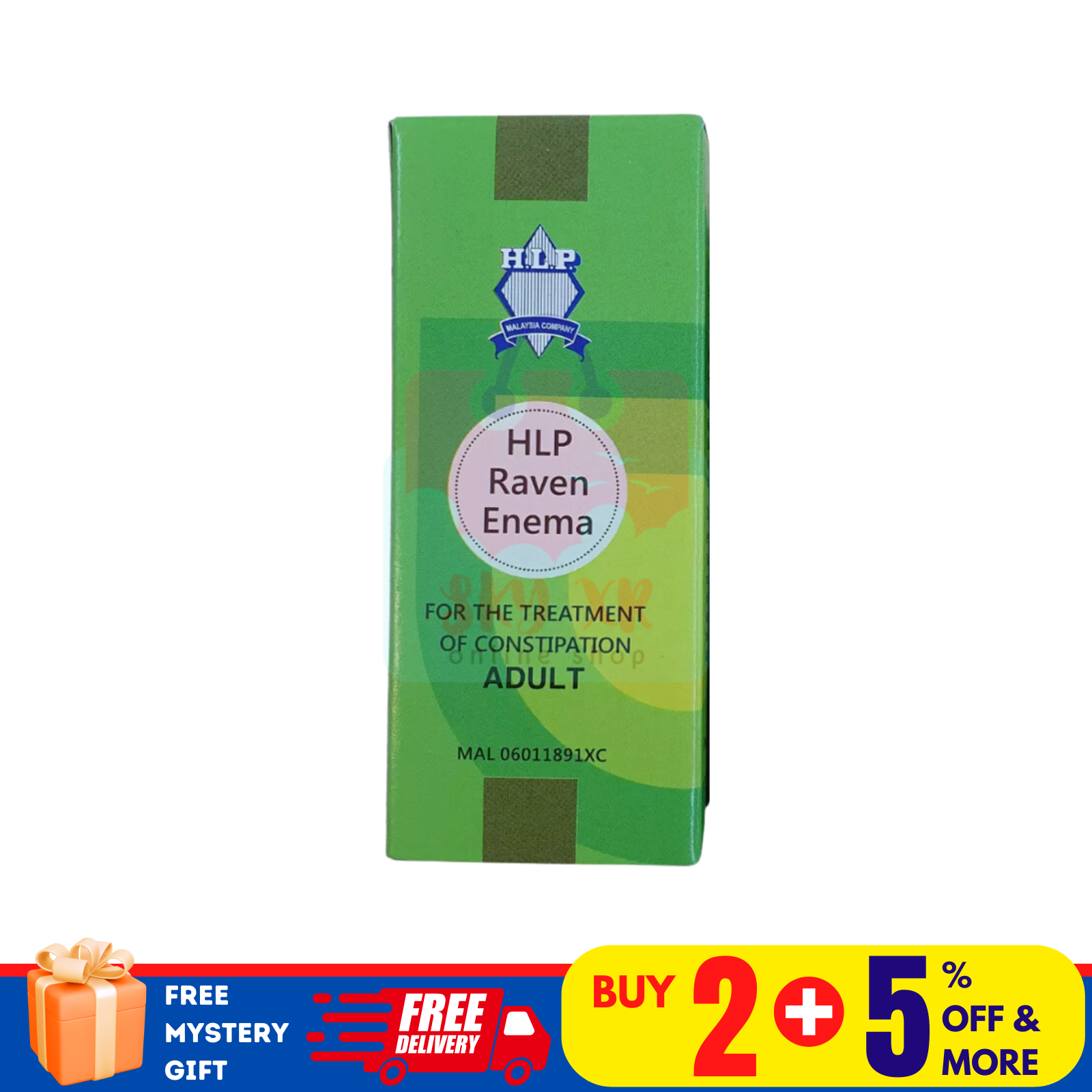 1 X HLP Raven Enema Adult 20ml X 2 Pieces Pump For Instant Constipation ...